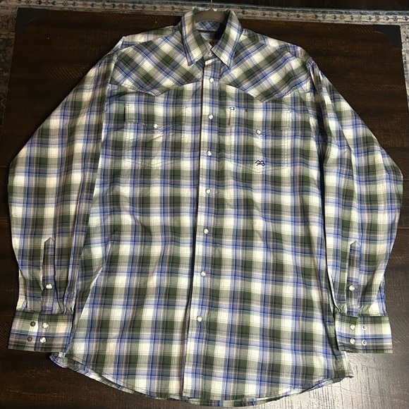 Cinch | Shirts | Cinch Blue And Green Plaid Button Down Shirt | Poshmark